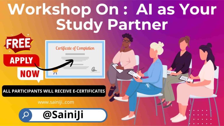 Workshop on AI as Your Study Partner with Certificate