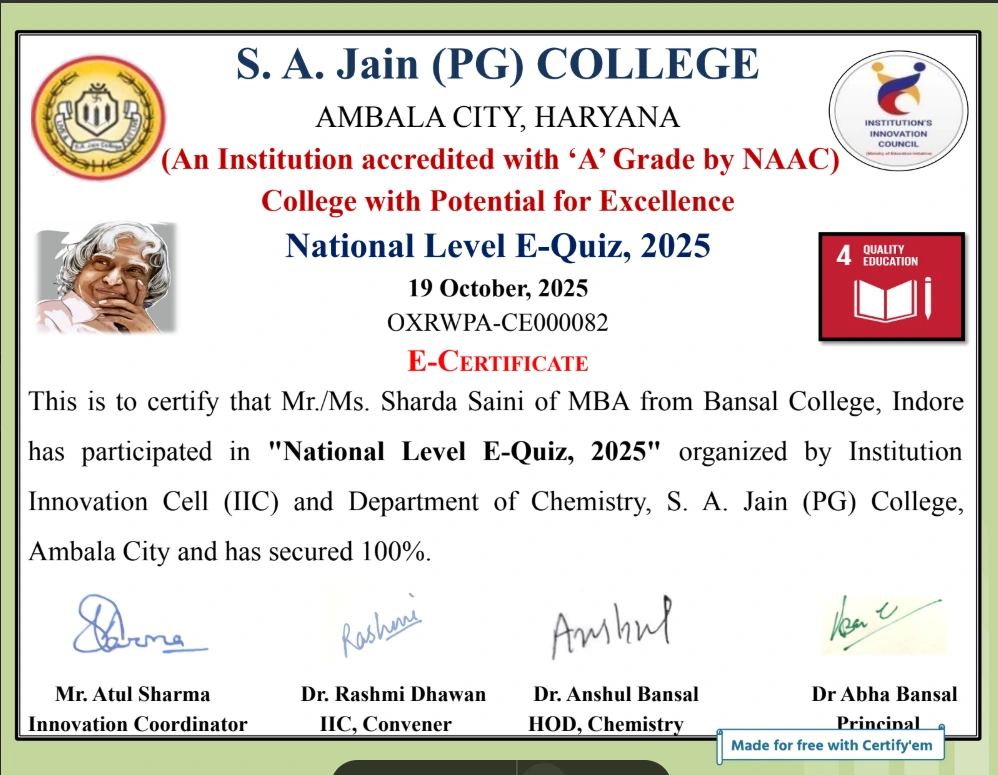 Quiz Competition on National Innovation Day 2025 with Certificate