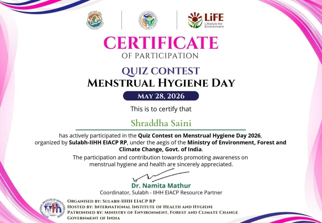 Quiz Contest on Menstrual Hygiene Day 2026 with Certificate